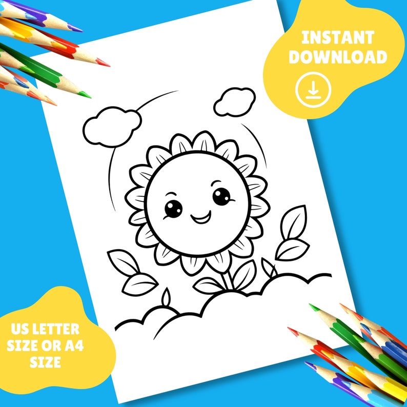 Summer Coloring Pages for Kids, Printable Coloring Book, Coloring ...