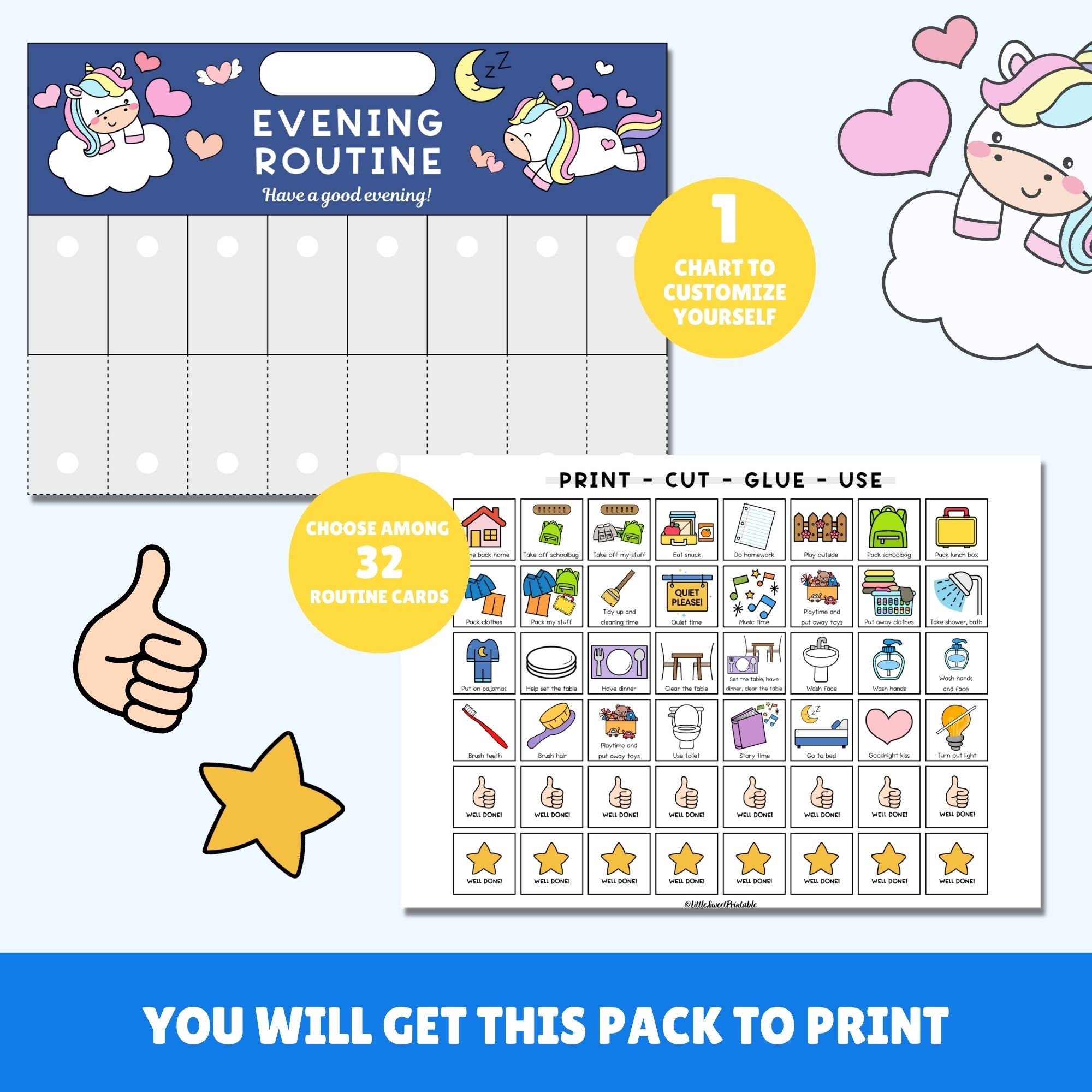 Morning and Bedtime Routine Flip Chart, Routine Chart for Toddlers ...