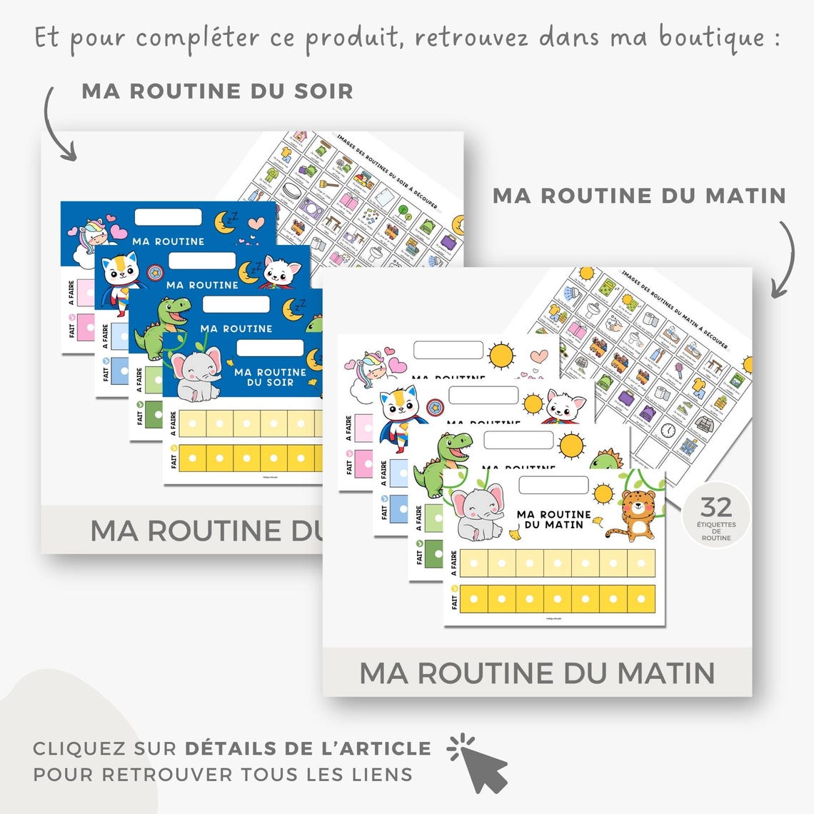 Emploi du temps visuel imprimable pour enfant, Semainier enfant ...