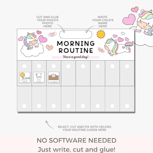 Morning Routine Printable for Kids, Routine Chart for Toddler ...