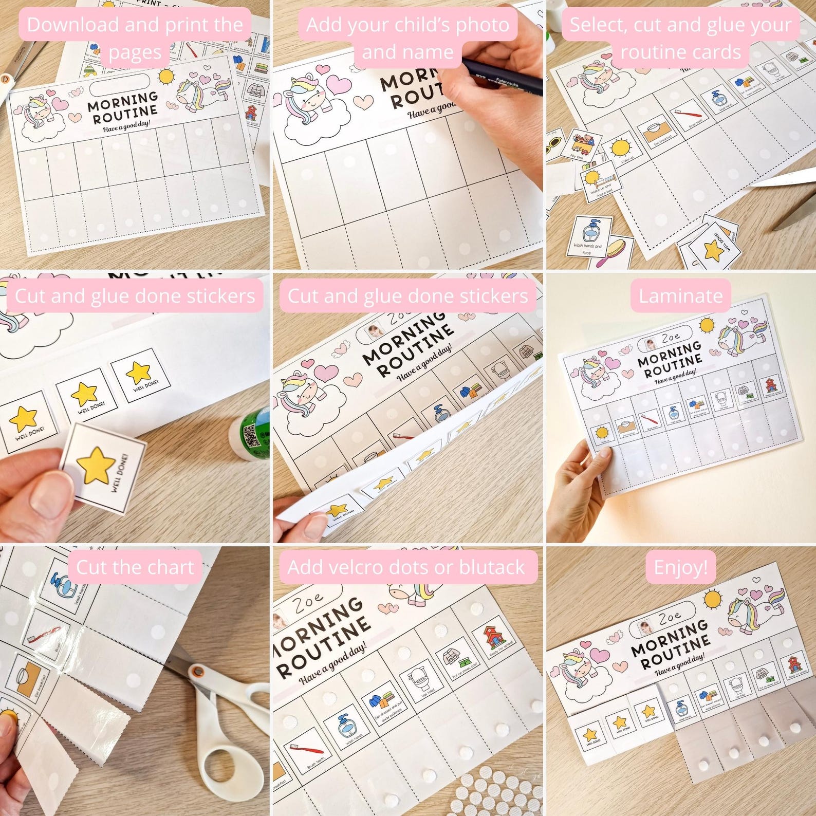 Morning Routine Printable for Kids, Routine Chart for Toddler ...