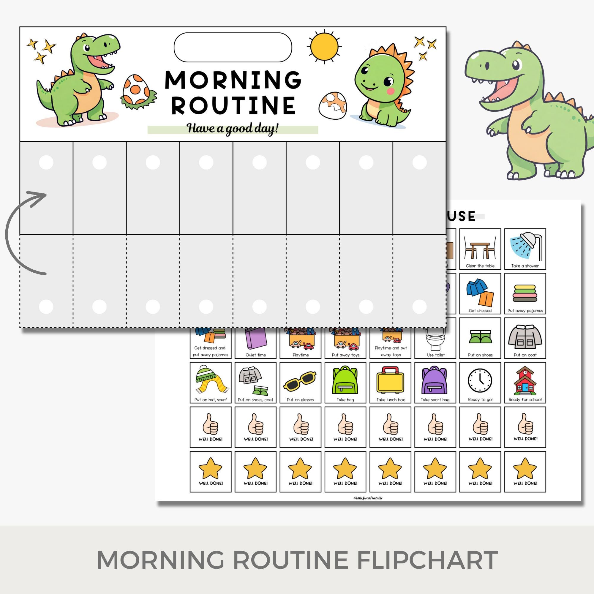 Morning Routine Printable for Kids, Routine Chart for Toddler ...