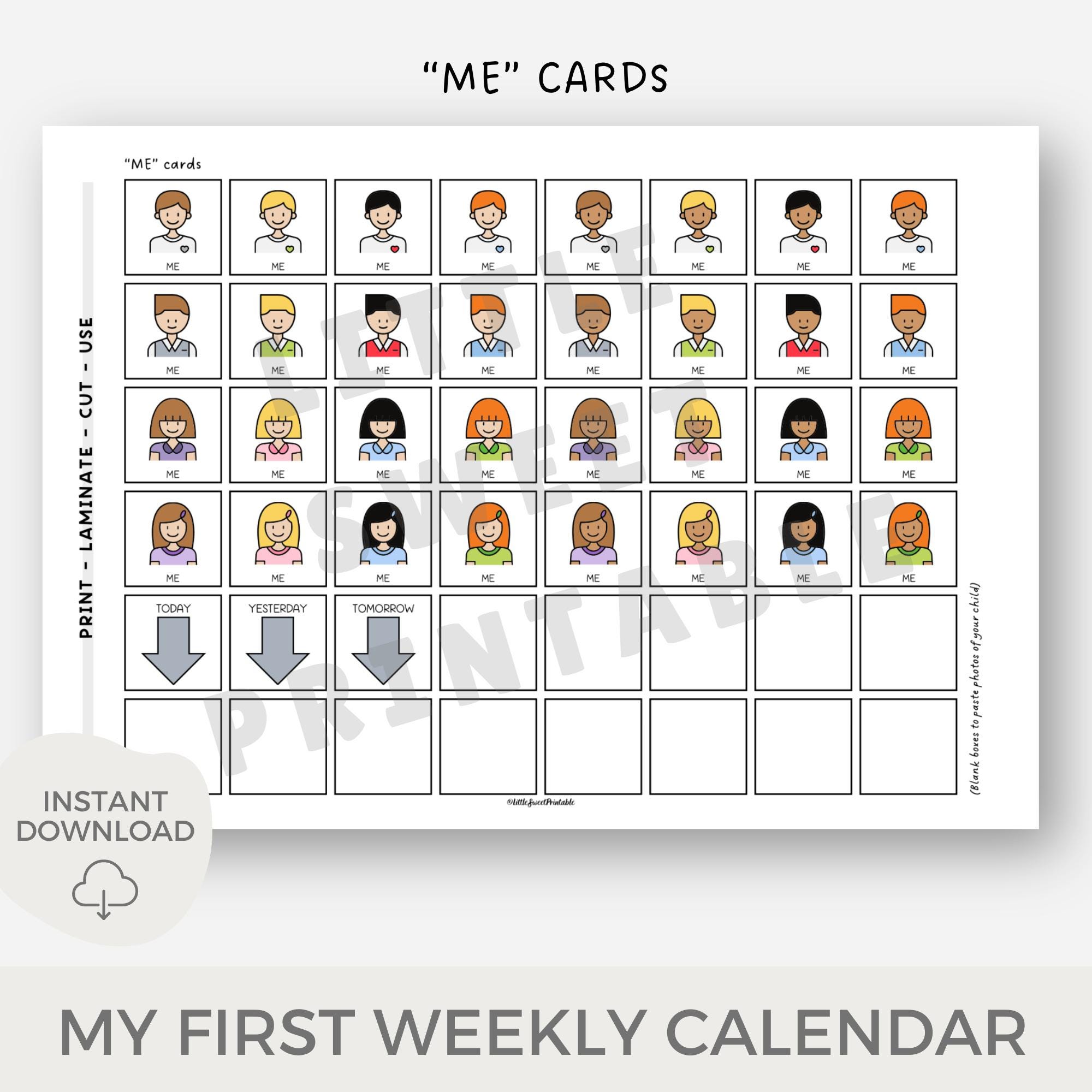 Weekly Visual Calendar, Toddler Visual Schedule, Daily Schedule, Weekly ...