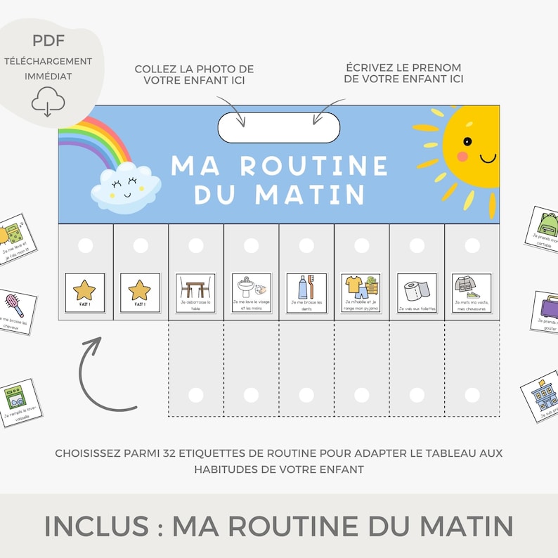 Morning and Bedtime Routine Flip Chart, Routine Chart for Kids, Daily ...