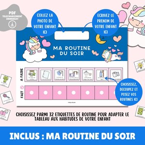 Morning and Bedtime Routine Chart, Routine Chart for Kids, Daily ...