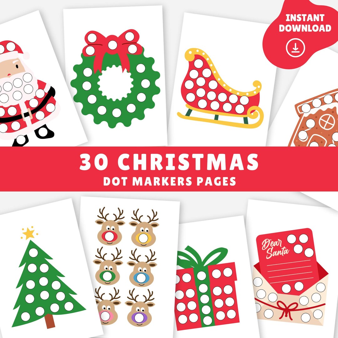 Christmas Do a Dot Printable, Christmas Dot Marker Printable Pages ...
