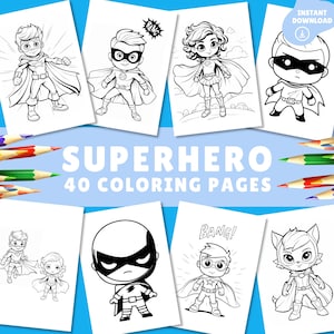 Superhero Coloring Pages, Coloring Pages for Kids, Cute Easy Coloring ...