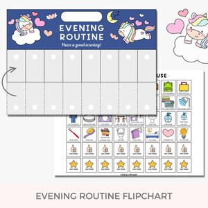 Bedtime Flip Chart, Routine Printable, Visual Schedule Kid & Toddler ...