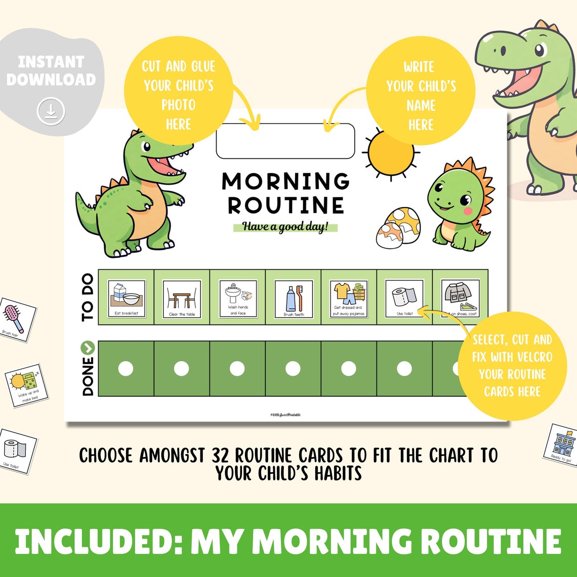 Morning and Bedtime Routine Chart, Routine Chart for Kids, Daily ...