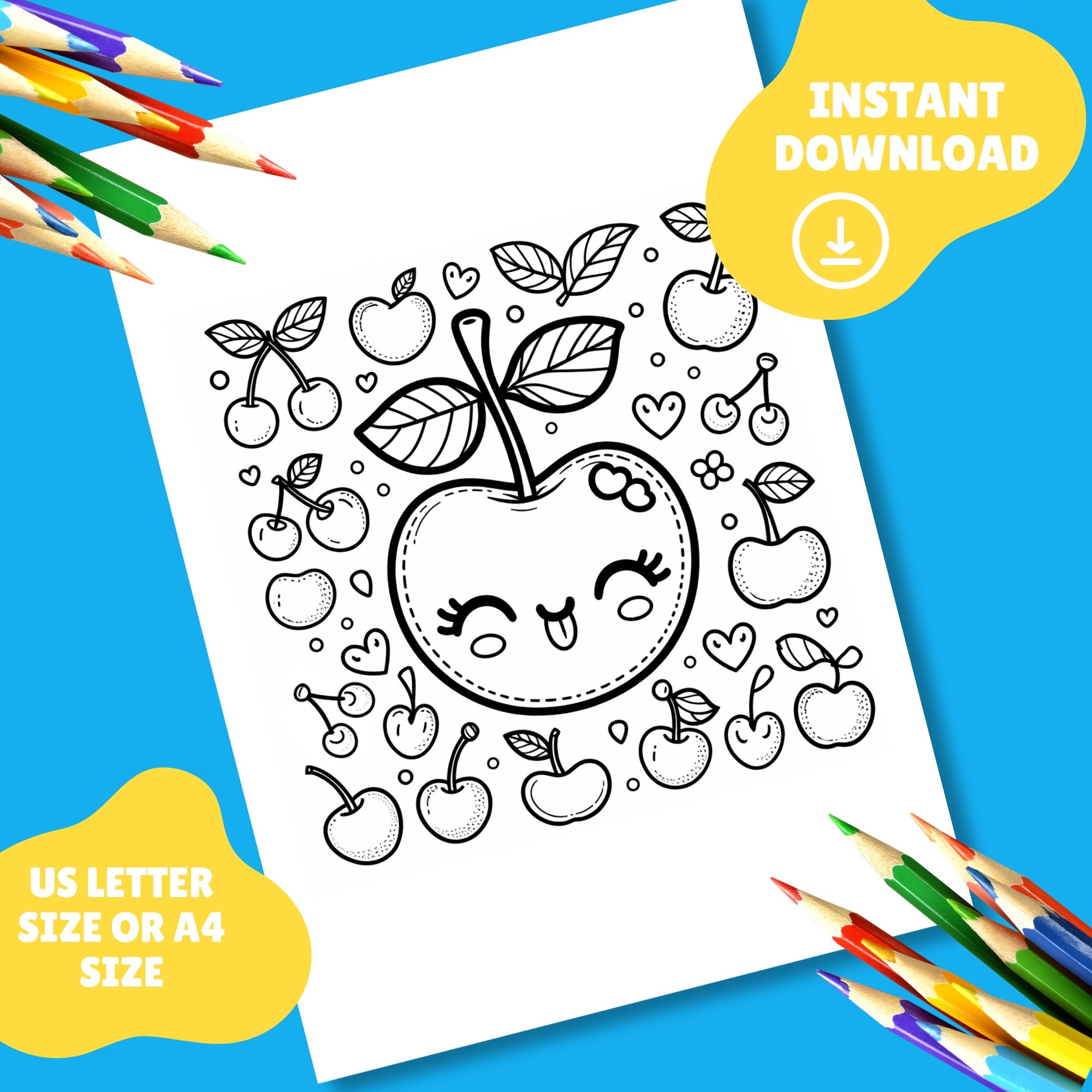 Summer Coloring Pages for Kids, Printable Coloring Book, Coloring ...