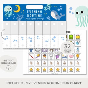 Morning Routine Chart for Kids, Bedtime Routine Flip Chart, Daily ...