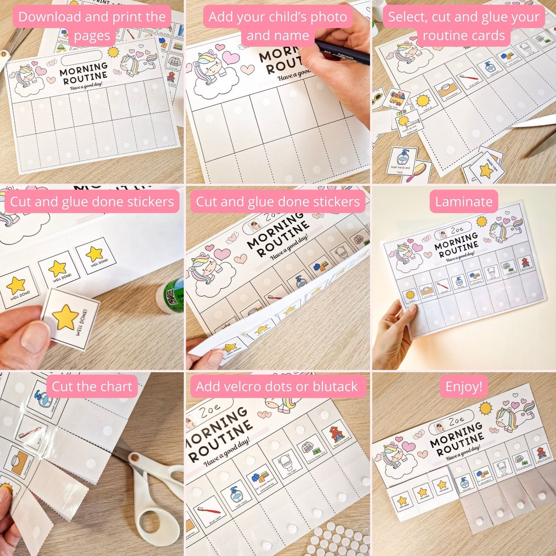 Morning Routine Printable for Kids Routine Chart for Toddler Tracker ...