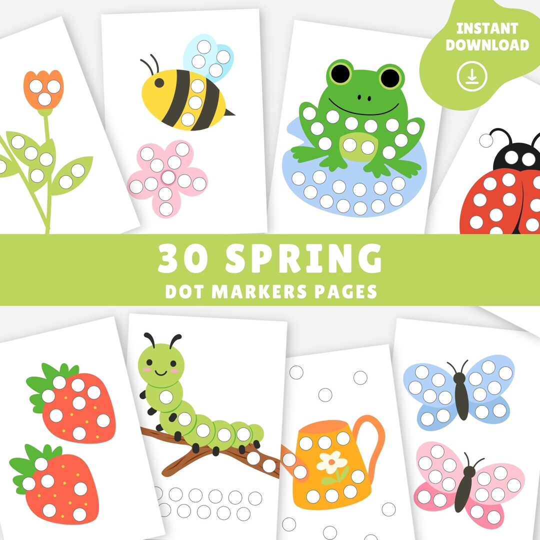 Spring Dot Marker Pages, Do a Dot Printable, Dot to Dot Coloring Pages ...