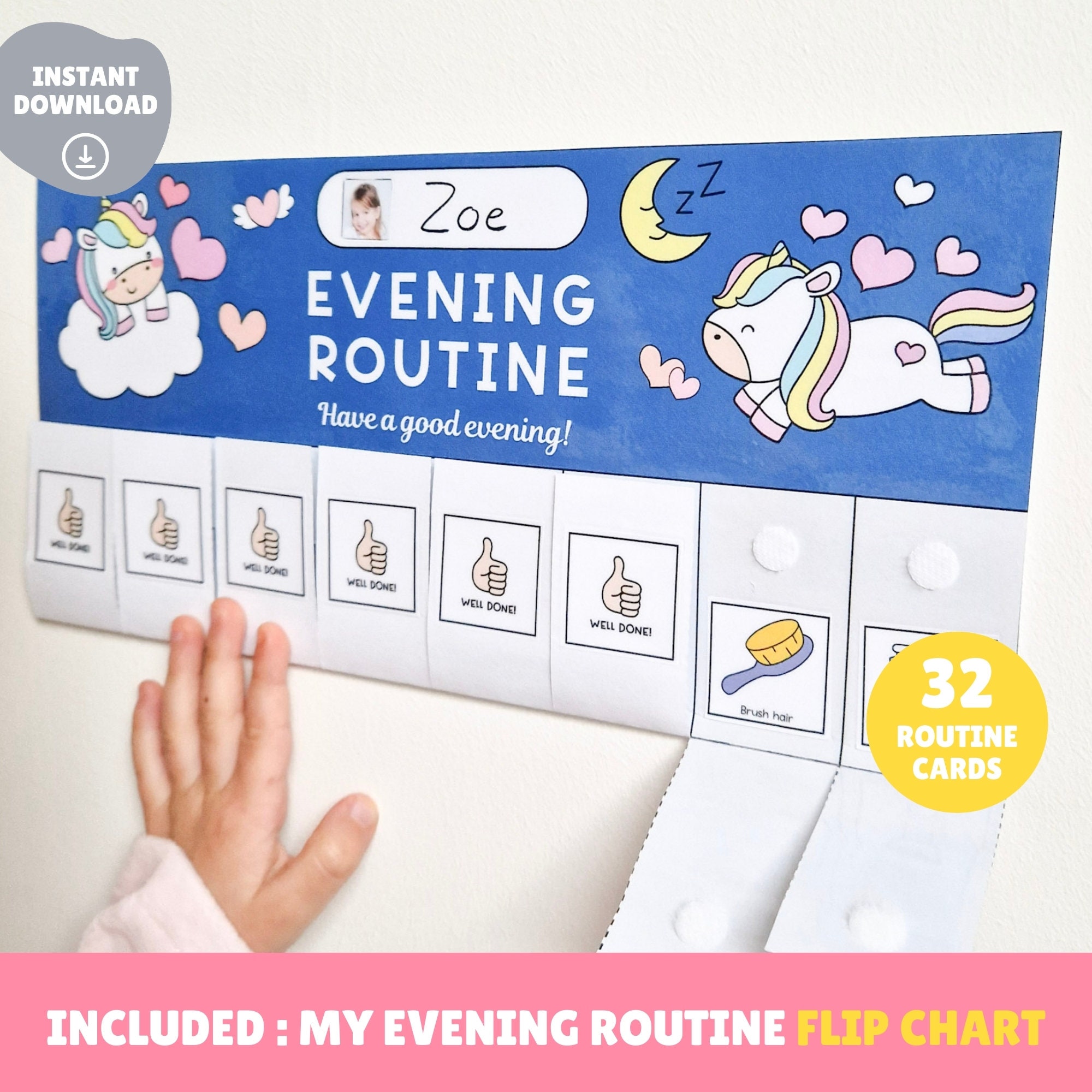 Morning and Bedtime Routine Flip Chart, Routine Chart for Toddlers ...