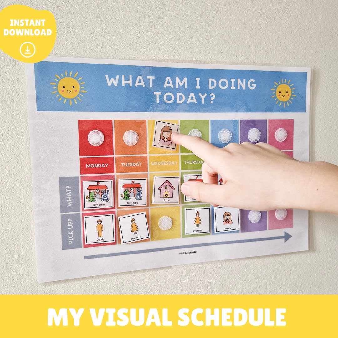 Printable Visual Timetable for Children, Day Timetable, Weekly Calendar ...