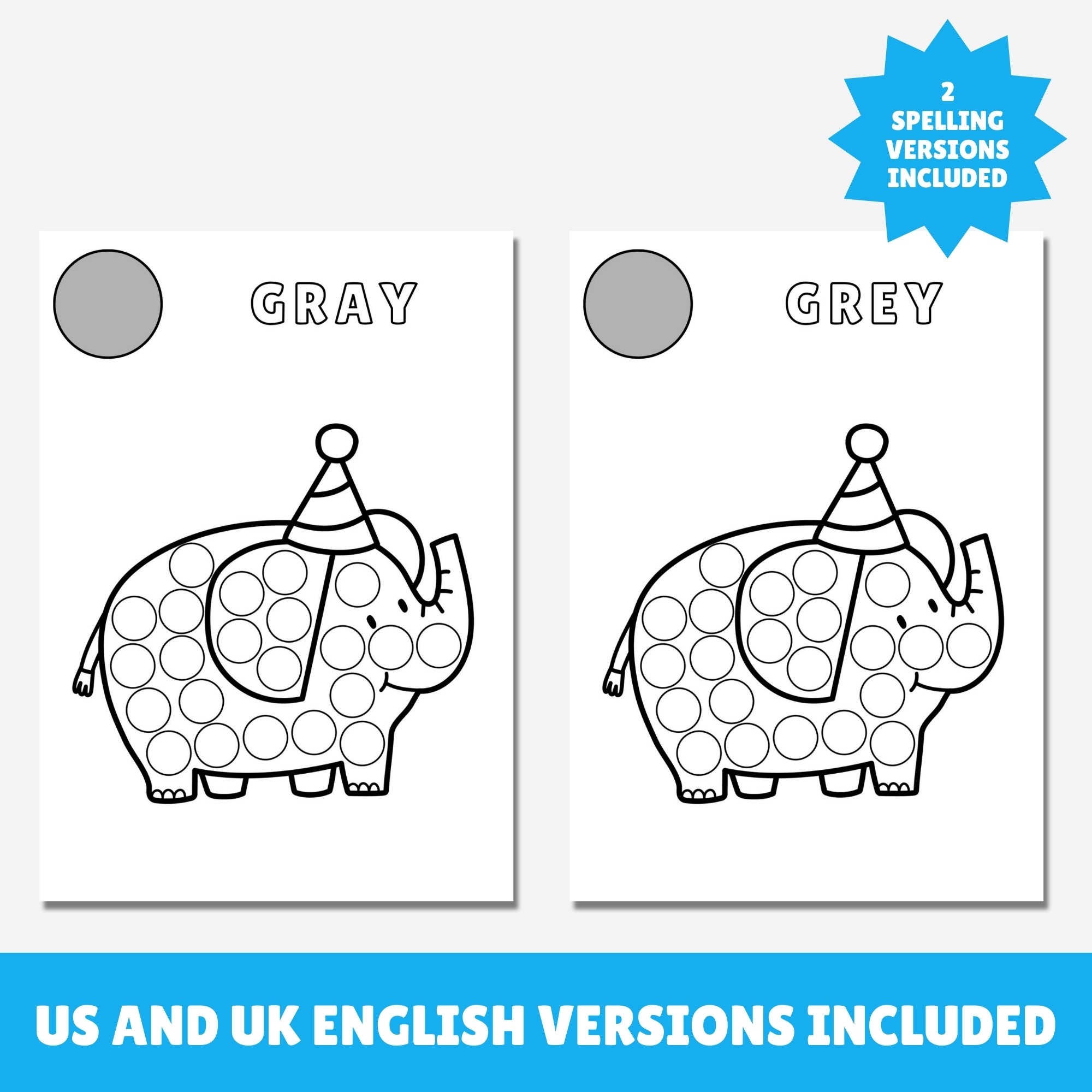 Do a Dot Printable, Animals Dot Marker Printable Pages, Easy Coloring ...