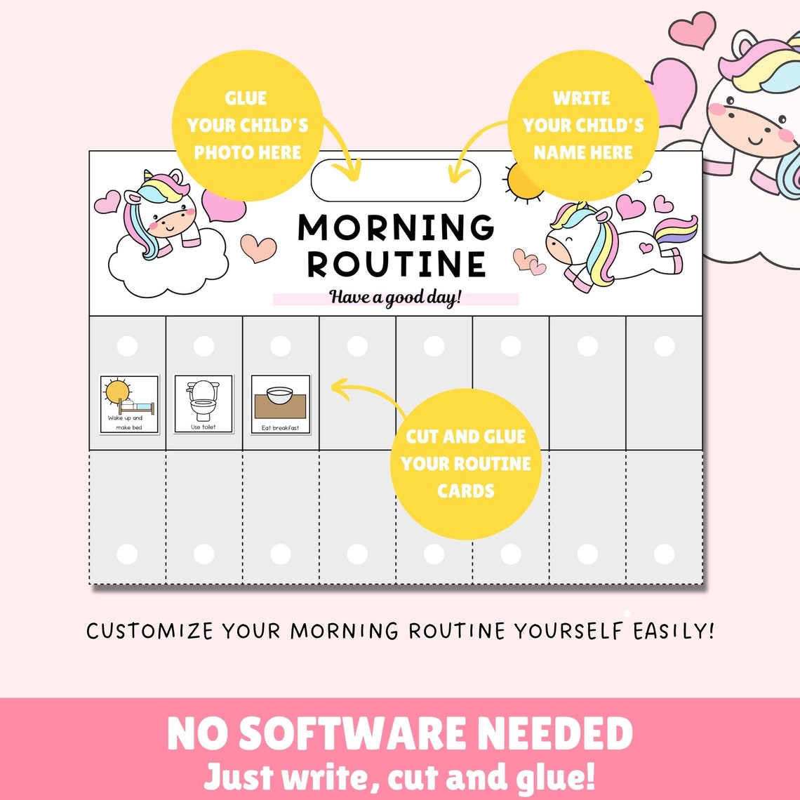 Morning Routine Printable for Kids Routine Chart for Toddler Tracker ...