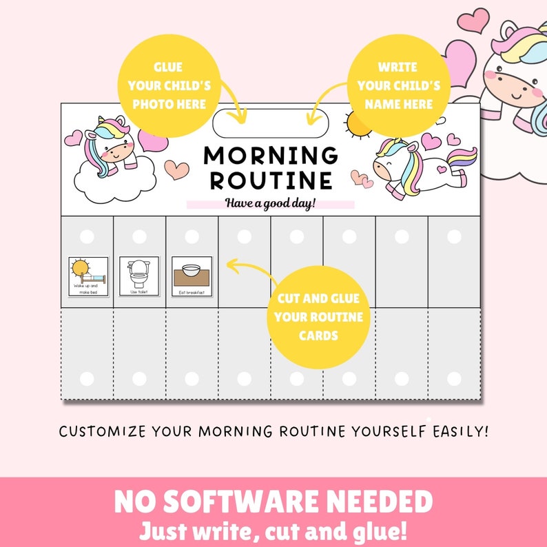 Morning Routine Printable for Kids Routine Chart for Toddler Tracker ...