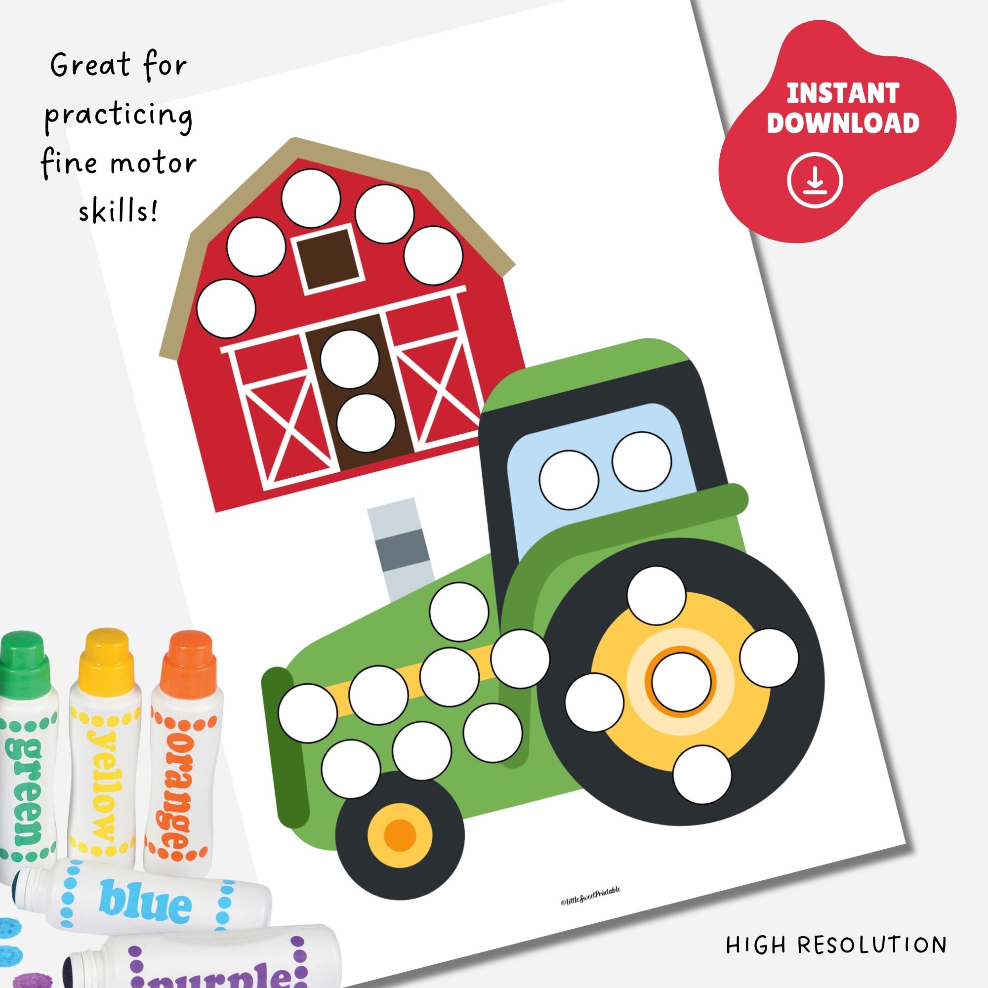 Do a Dot Printable, Vehicles Dot Marker Pages, Easy Kids Coloring Pages ...