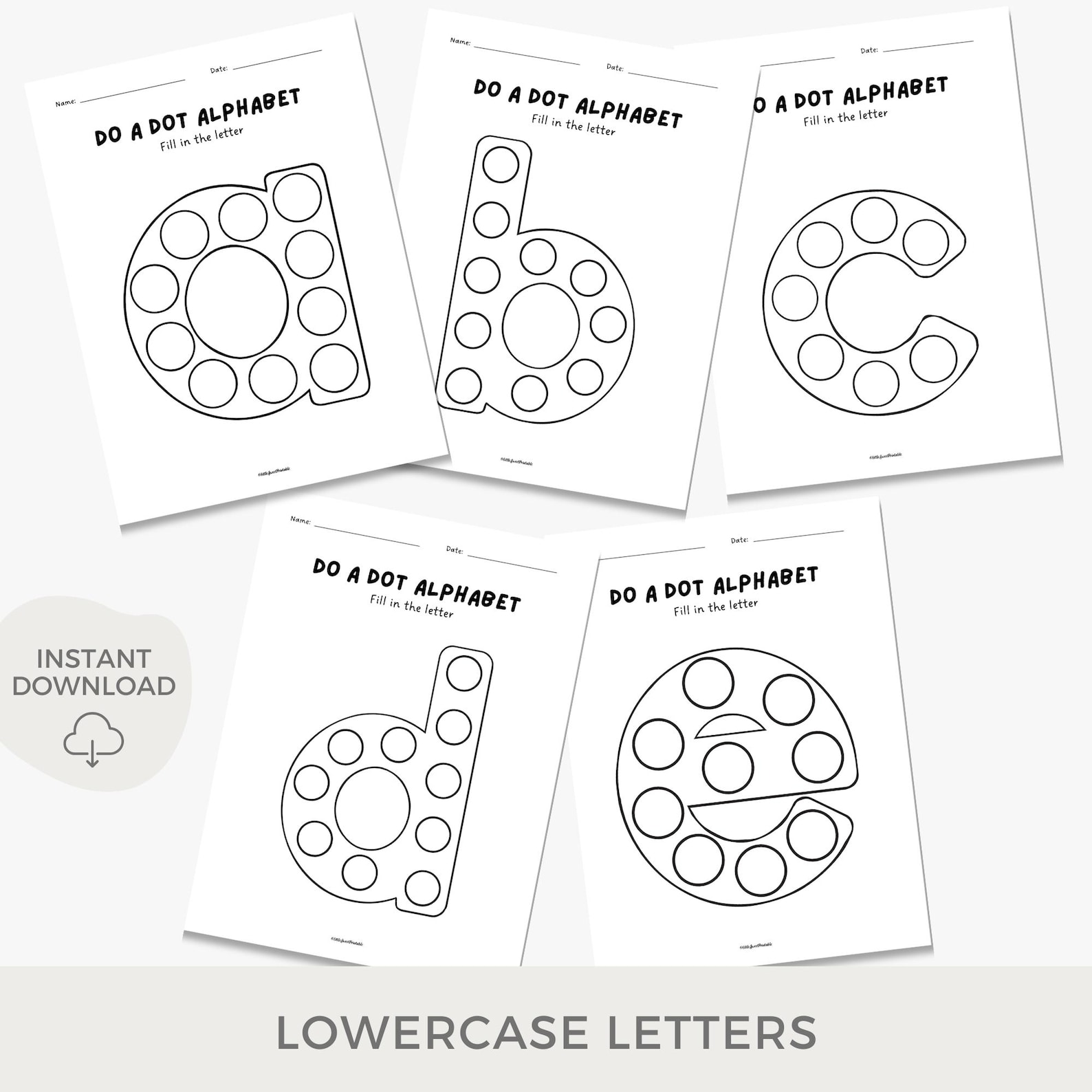 Do a Dot Alphabet Worksheets, Do a Dot Letters Worksheets, Kid ...