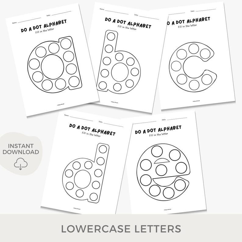Do a Dot Alphabet Worksheets, Do a Dot Letters Worksheets, Kid ...