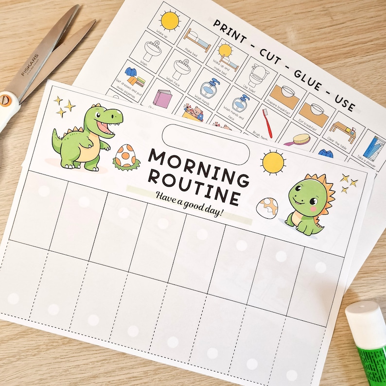 Morning Routine Printable for Kids, Routine Chart for Toddler ...