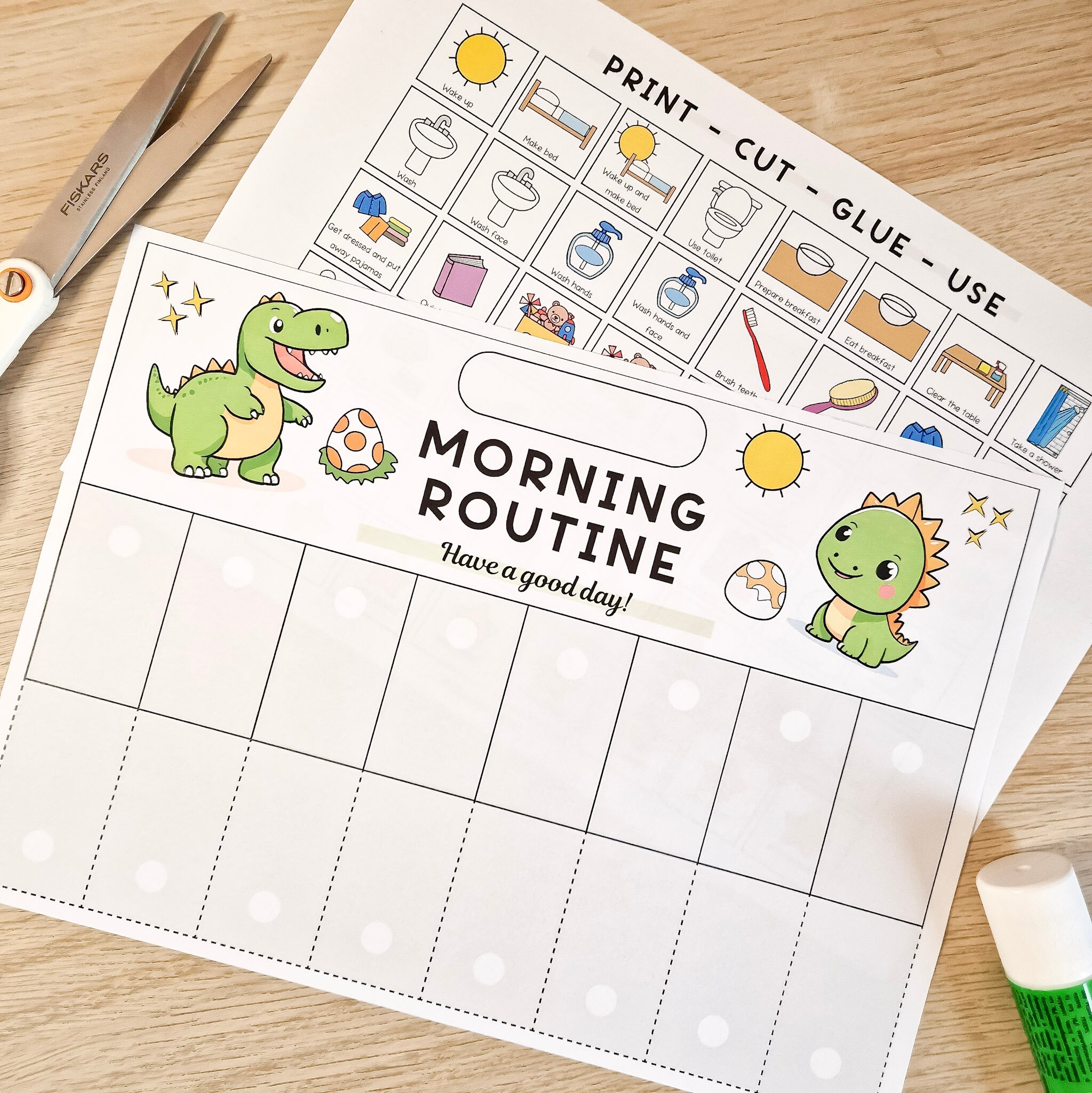 Morning Routine Printable for Kids, Routine Chart for Toddler ...