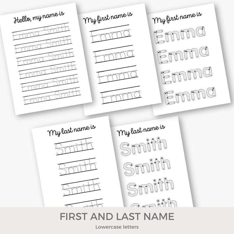 Custom Name Tracing Pages, Personalized Name Tracing Worksheets ...
