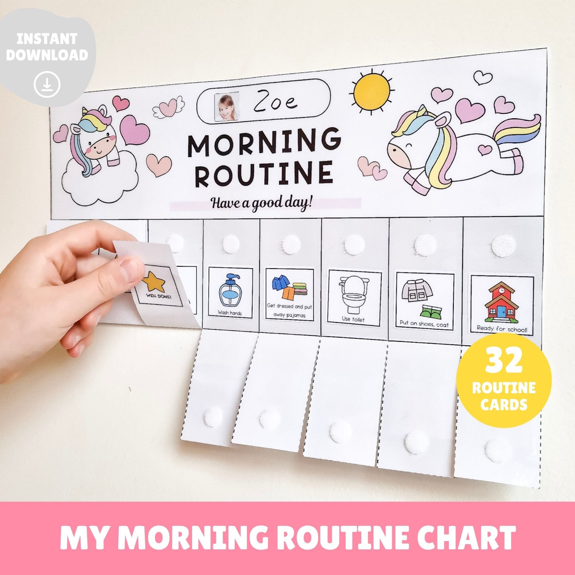 Morning and Bedtime Routine Flip Chart, Routine Chart for Toddlers ...