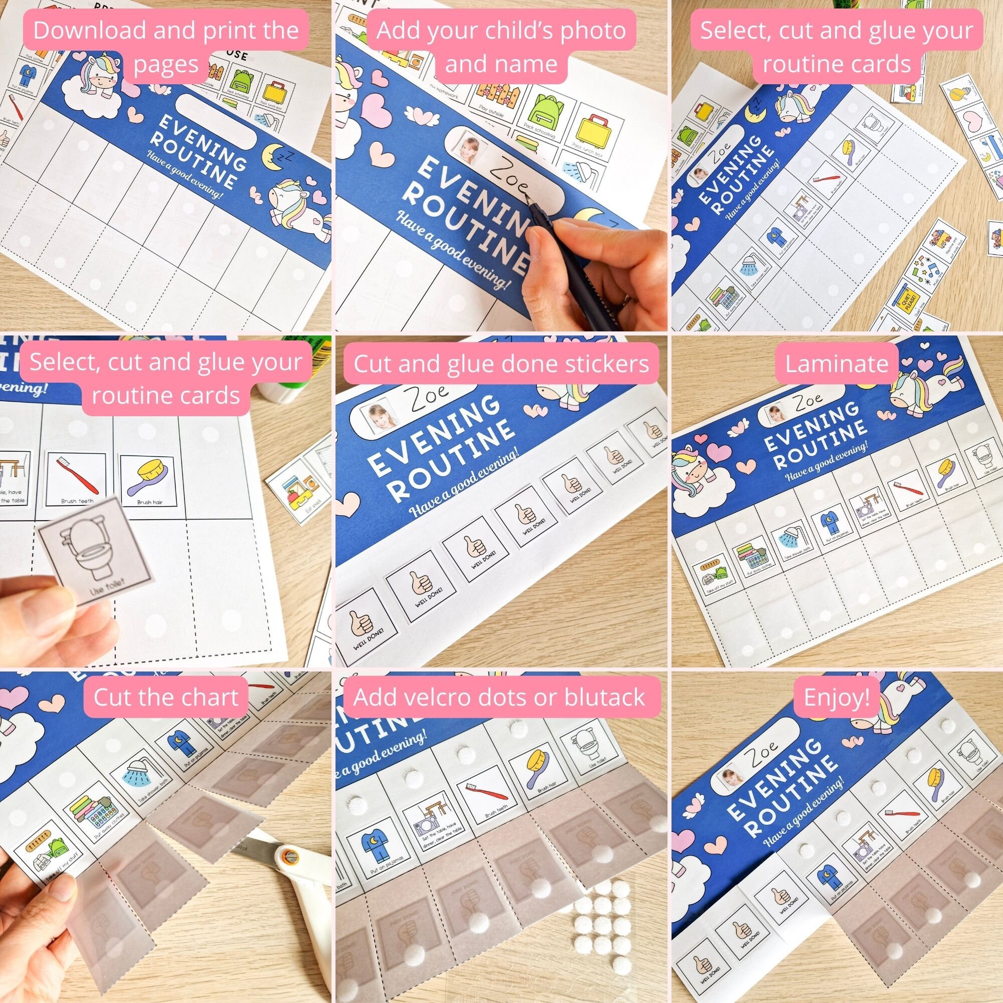 Morning and Bedtime Routine Flip Chart, Routine Chart for Toddlers ...