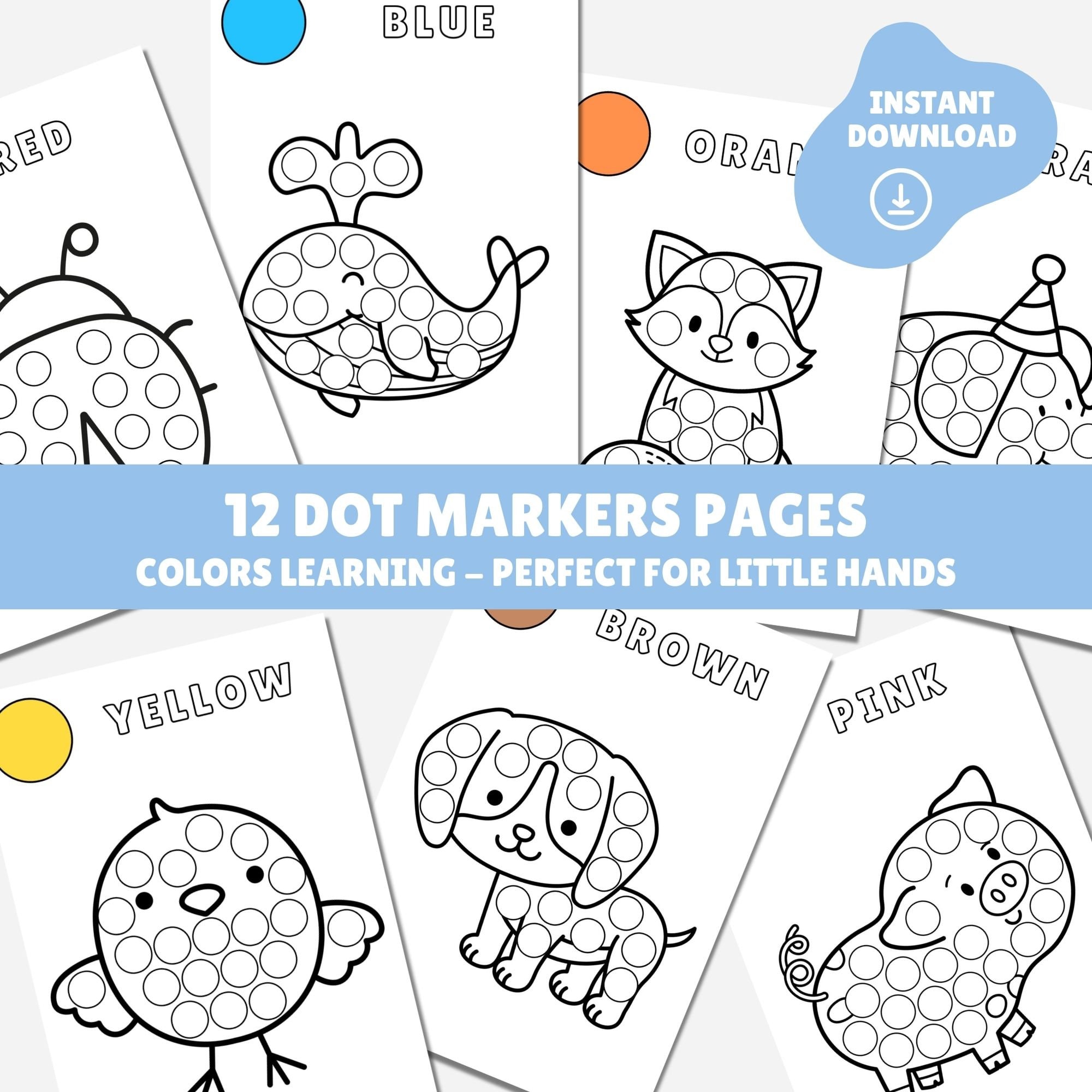 Do a Dot Printable, Animals Dot Marker Printable Pages, Easy Coloring ...