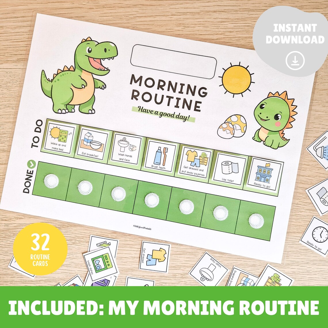 Morning and Bedtime Routine Chart, Routine Chart for Kids, Daily ...