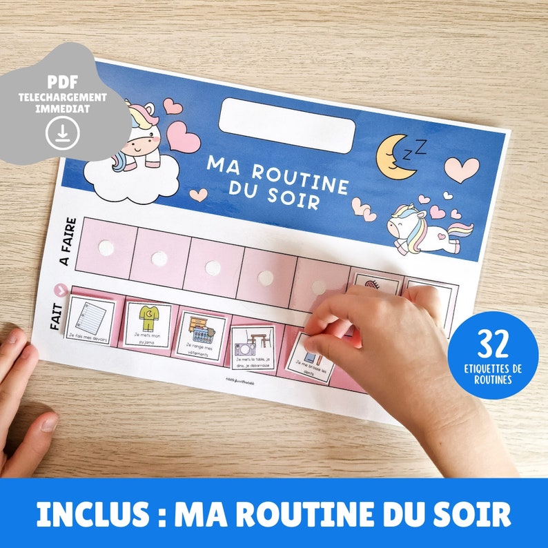 Morning and Bedtime Routine Chart, Routine Chart for Kids, Daily ...