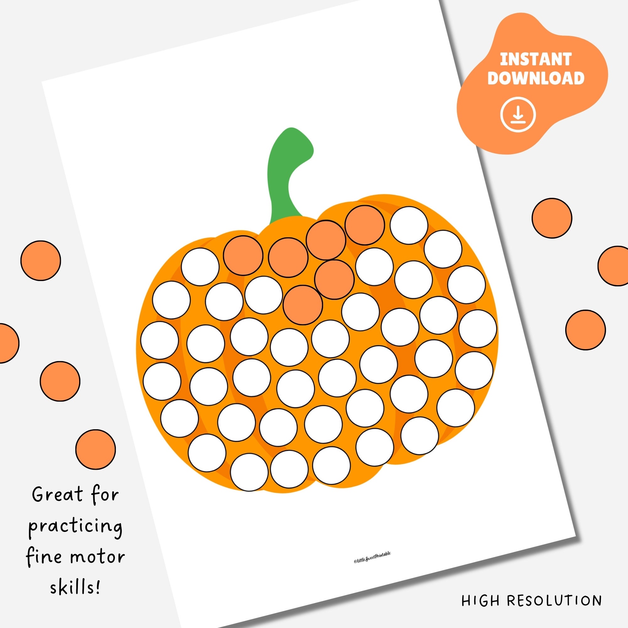 Do a Dot Printable, Fruits Vegetables Dot Marker Pages, Easy Kids ...