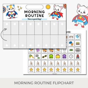 Morning Routine Printable for Kids, Routine Chart for Toddler, Tracker ...