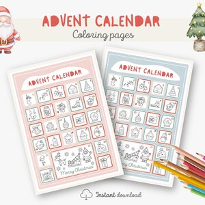 Christmas Advent Coloring Page, Advent Calendar Coloring Page ...