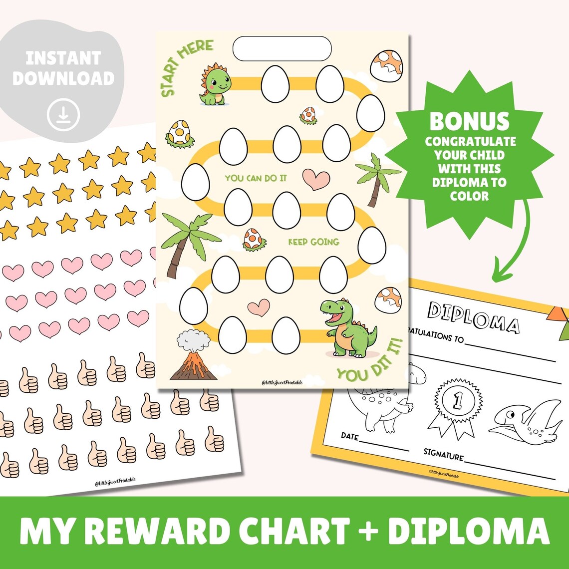 Behavior Chart Printable, Sticker Chart Printable, Reward Chart for ...