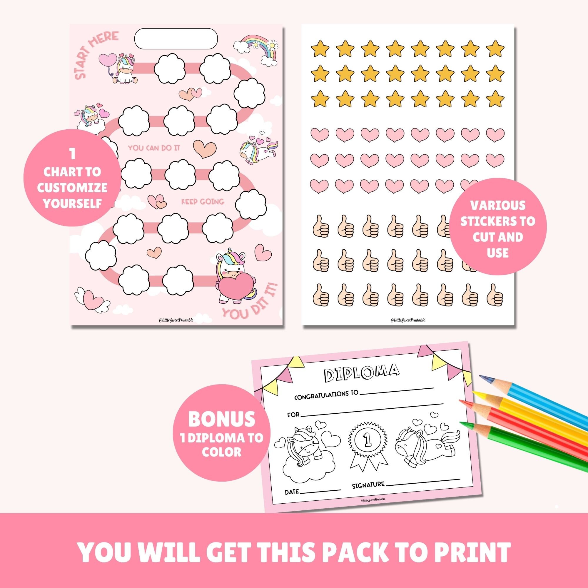 Behavior Chart Printable, Sticker Chart Printable, Reward Chart for ...