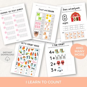 Preschool Kindergarten Learning Bundle, 450 Printable Worksheets ...