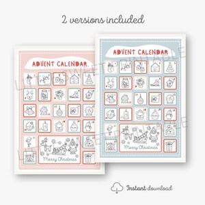 Christmas Advent Coloring Page, Advent Calendar Coloring Page ...