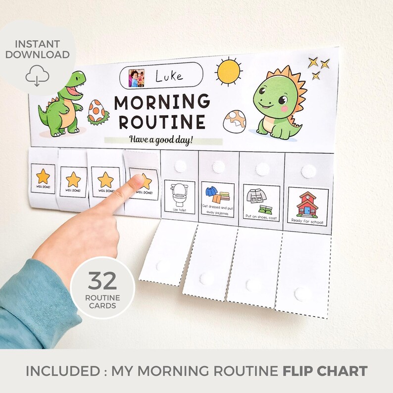 Morning and Bedtime Routine Charts for Kids, Routine Flip Charts ...