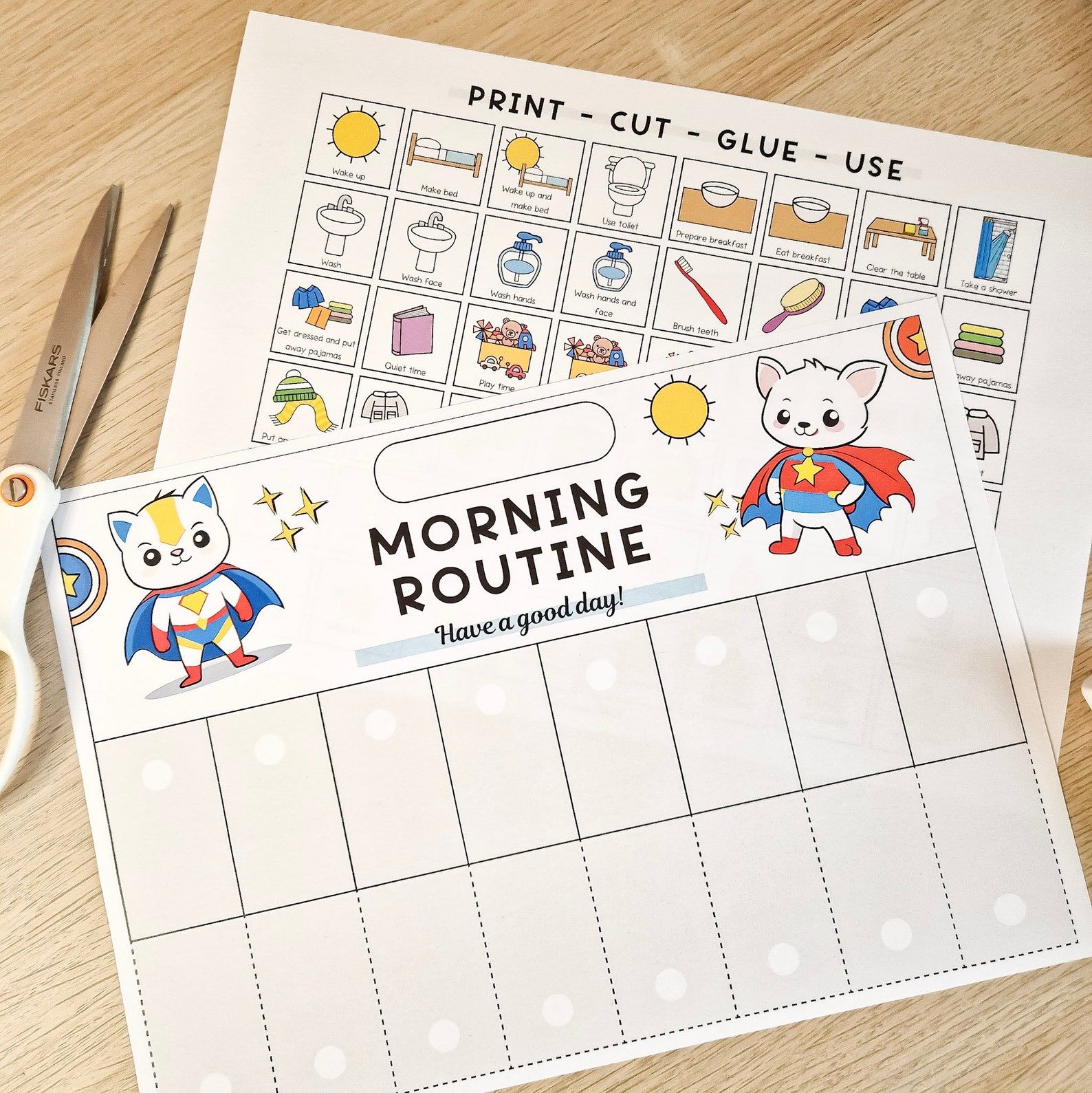 Morning Routine Printable for Kids, Routine Chart for Toddler, Tracker ...