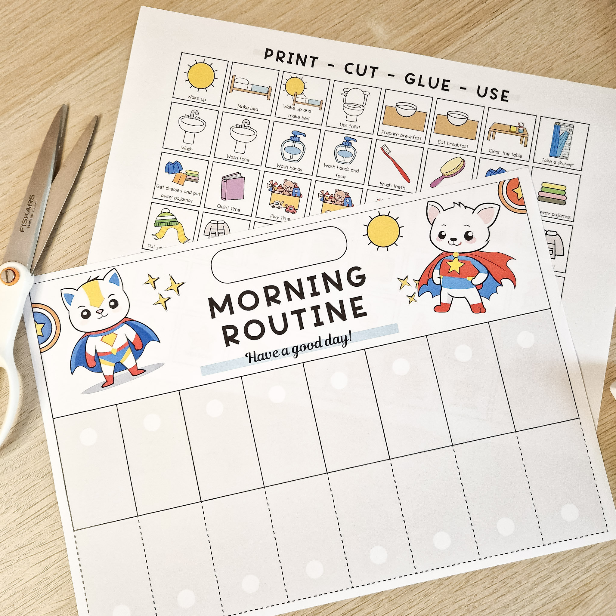 Morning Routine Printable for Kids, Routine Chart for Toddler, Tracker ...