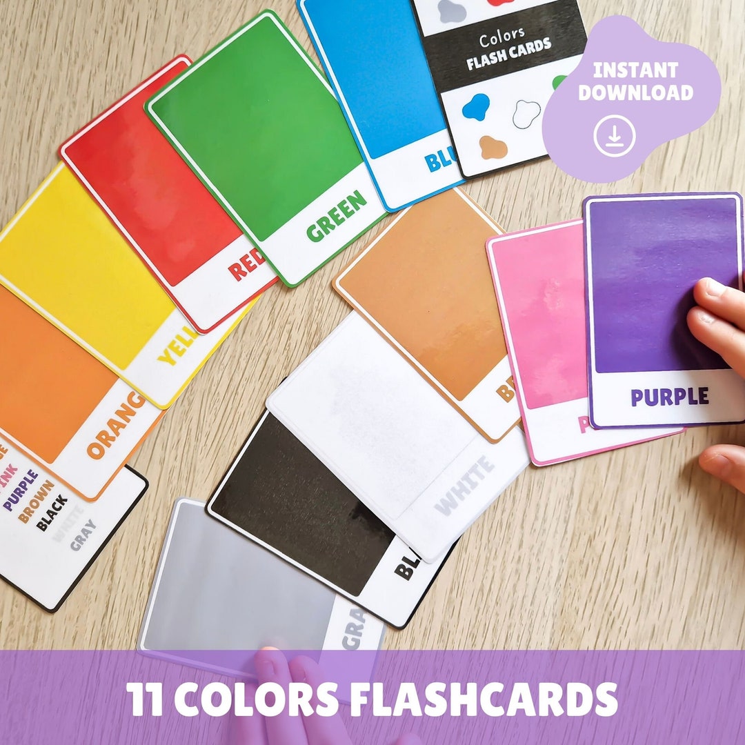 Colors Flashcards for Kids, Flashcards Printable, Color Flash Cards for ...