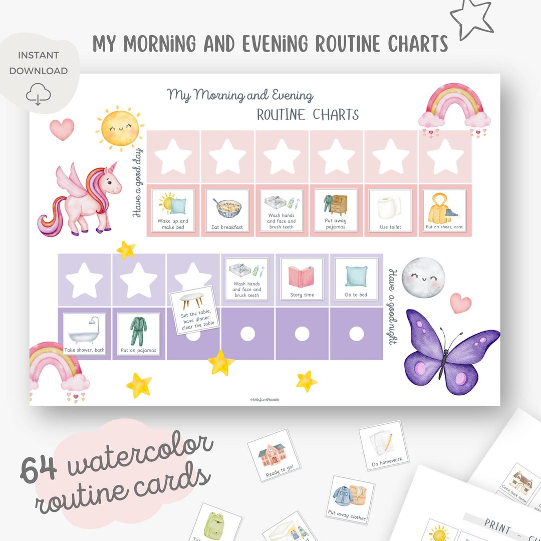 Routine Chart, Morning Routine Chart, Bedtime Routine Chart, After ...