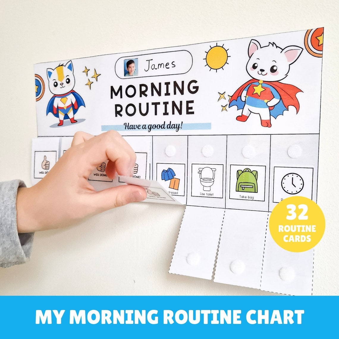 Morning and Bedtime Routine Flip Chart, Routine Chart for Toddlers ...
