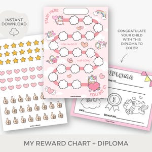 Behavior Chart Printable, Sticker Chart Printable, Reward Chart for ...