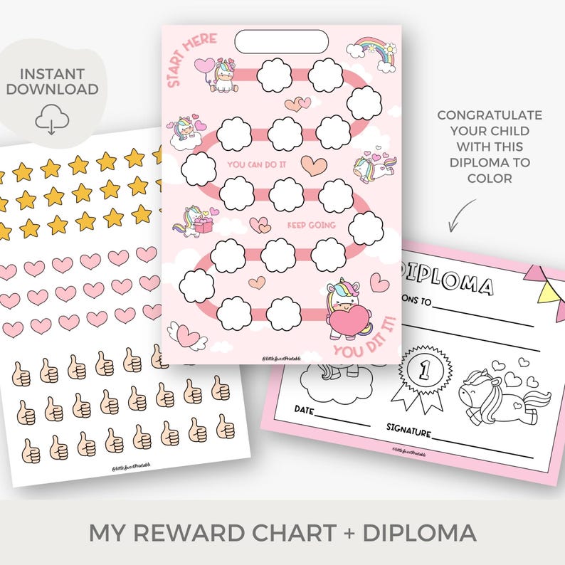 Behavior Chart Printable, Sticker Chart Printable, Reward Chart for ...