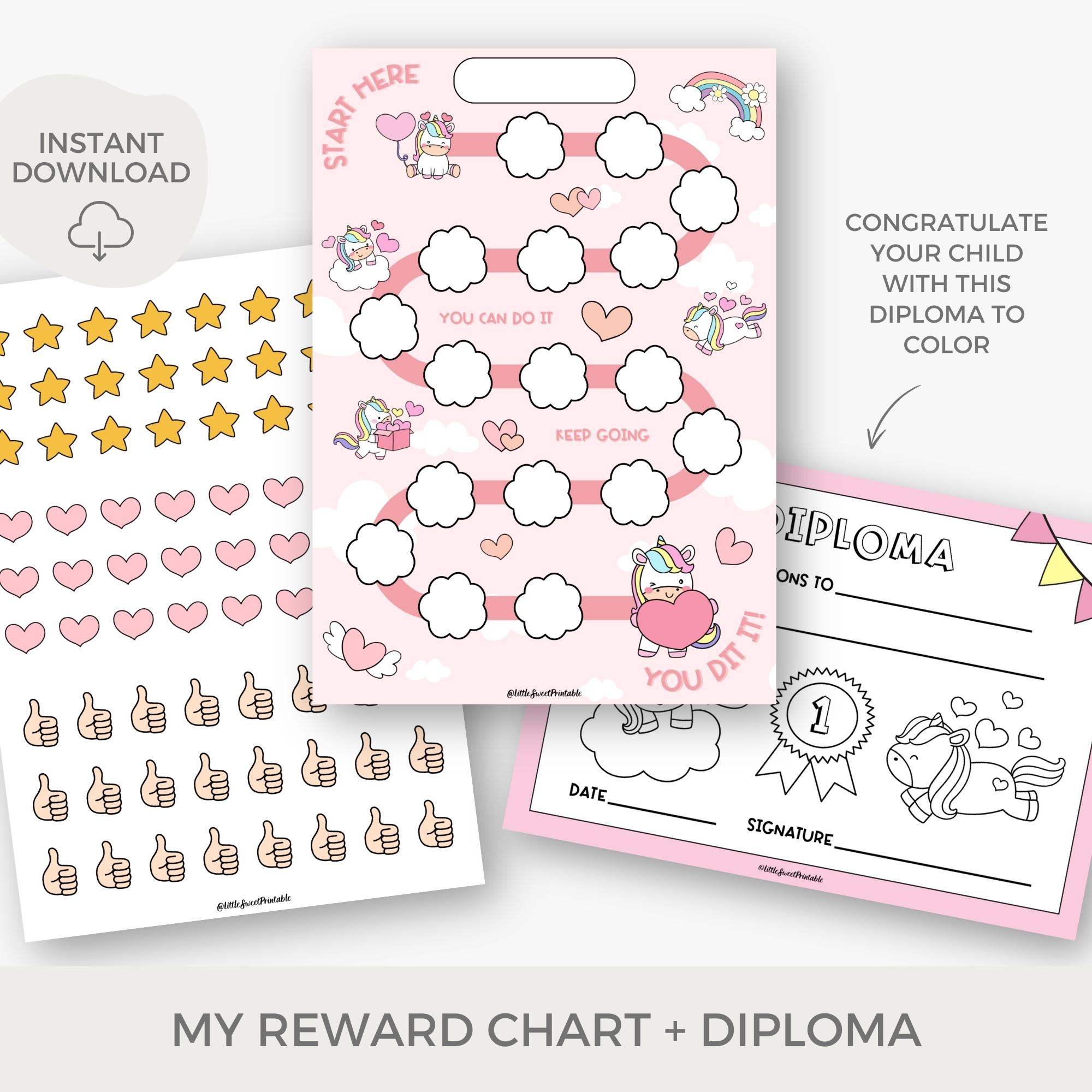 Behavior Chart Printable, Sticker Chart Printable, Reward Chart for ...