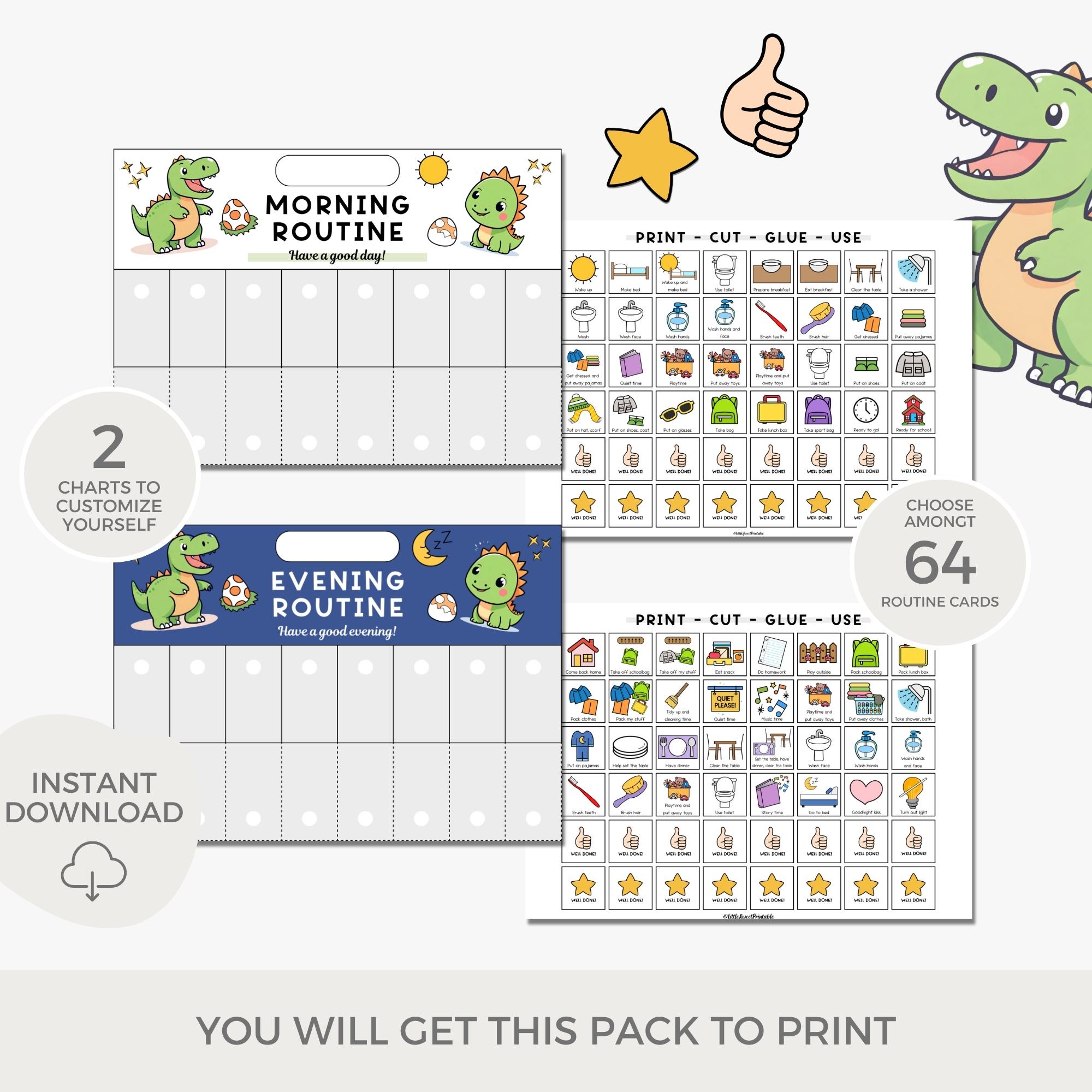 Morning and Bedtime Routine Flip Chart, Routine Chart for Toddlers ...
